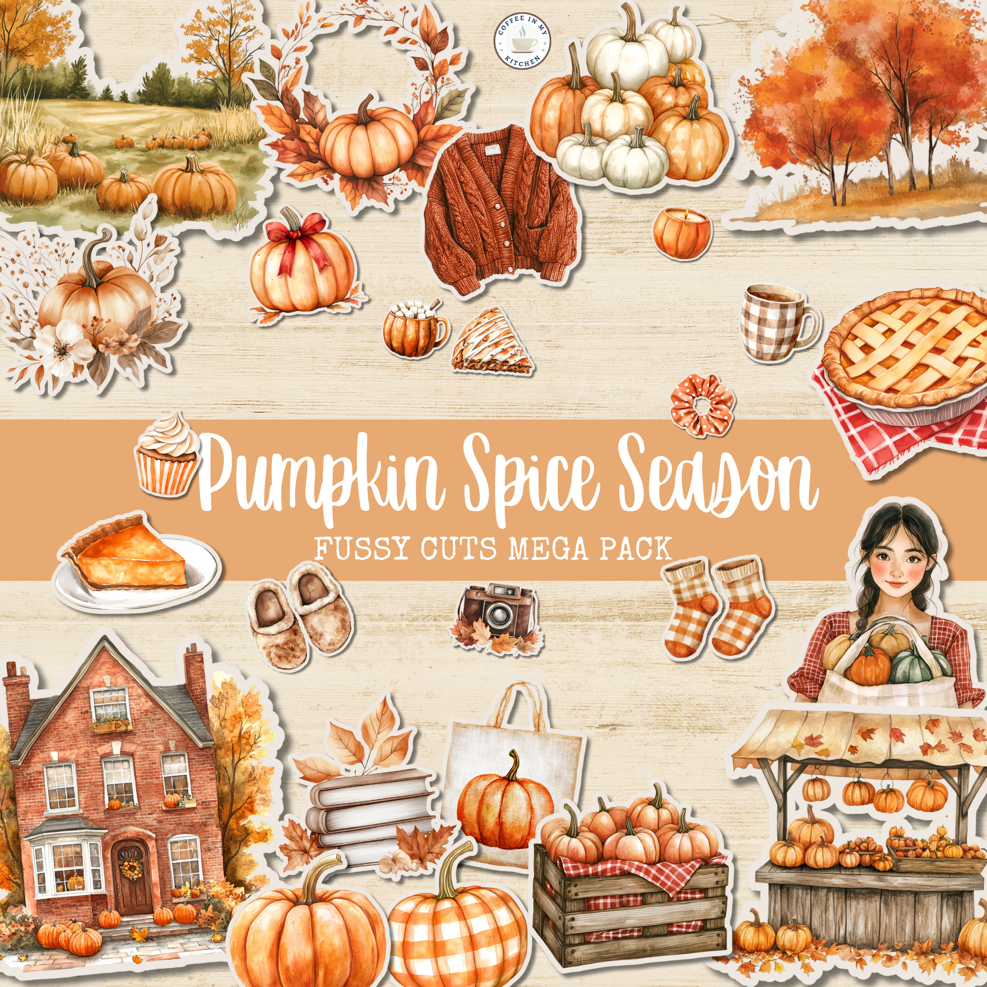 Pumpkin Spice Season Fussy Cuts Mega Pack {DIGITAL DOWNLOAD} – Coffee ...